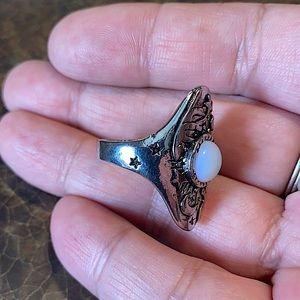 Jewelry | Magic Crystal Ball Moon Stars Ring Witch Hands Channel Spirit ...